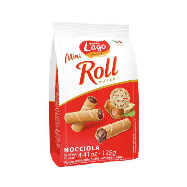 Lago Mini Roll Nocciola rurki z kremem orzechowym 125g - sklep ...
